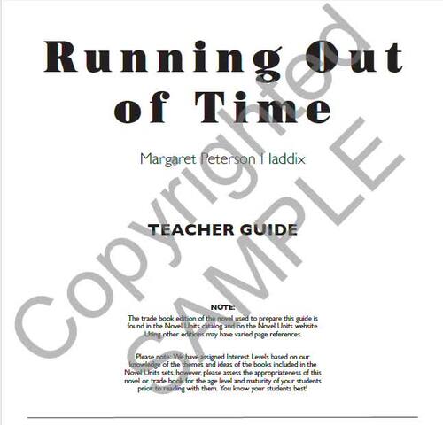 Running Out of Time Novel Units® Teacher Guide Novel Study | TPT