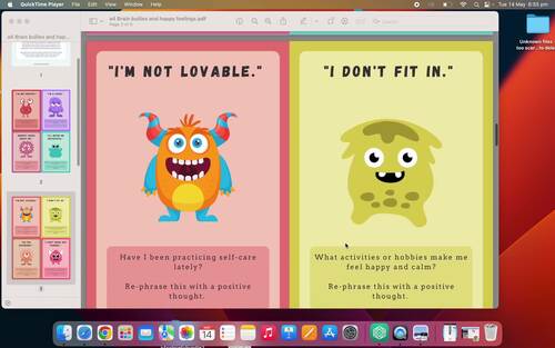 20 Brain bully cards. Anxiety coping skill. Group therapy. Counseling ...