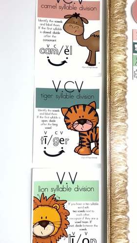 Syllable Division Posters | Science of Reading | Boho Classroom Decor