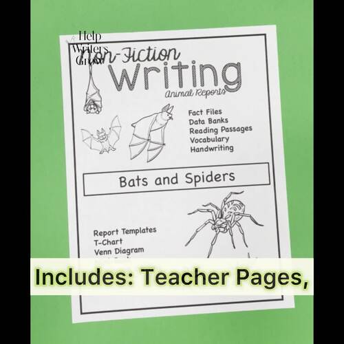 Writing About Spiders and Bats by Help Writers Grow | TPT