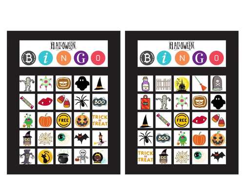 Halloween Bingo with 20 Different Cards, 30 Calling Cards & Coverings ...
