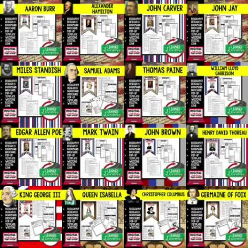 Abigail Adams Biography Research, Bookmark Brochure, Pop-Up, Writing