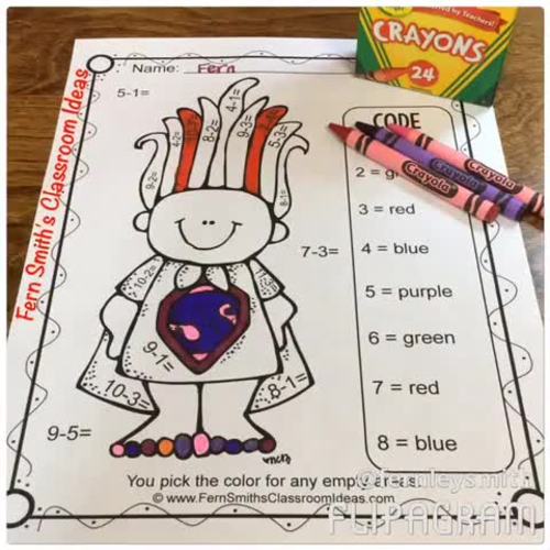 Trolls Color By Number Addition and Subtraction Bundle | TpT