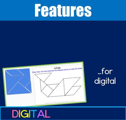 Ocean Tangram Puzzles Print and DIGITAL | 2D Shapes Math Center | Tangrams