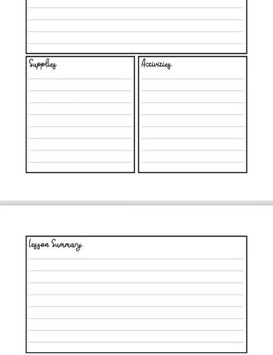 Lesson Plan, 2 Page by Little Rainbow School House | TPT