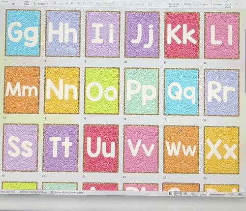 Varsity Patch Alphabet Posters | pastel rainbow decor, by Katie Madrid