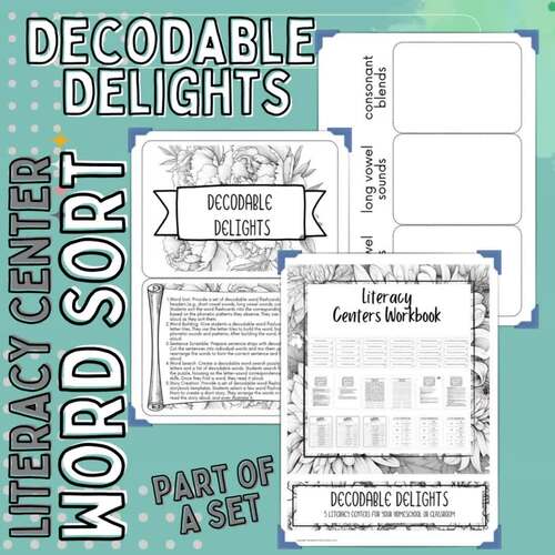 Word Sort and Phonics Exploration Center Part of Decodable Delights Set
