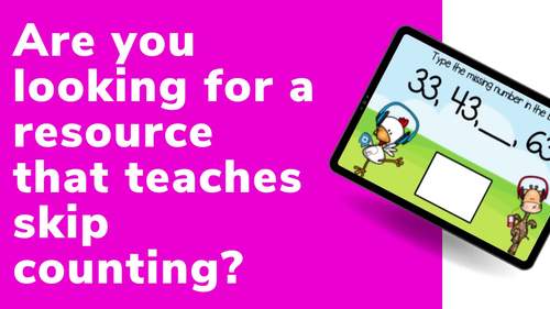 Skip Counting Fill In Number Digital Boom Task Cards by Fiddleheads