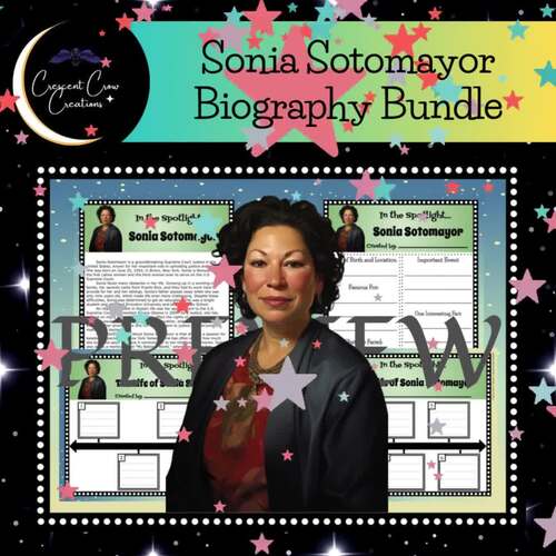 Women's History Hispanic Heritage Sonia Sotomayor Biography Bundle Research