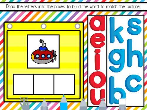 CVC Word Building Bundle (Digital Activities for Seesaw) | TPT