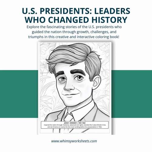 U.S. President Coloring Pages- Anime Style by Whimsy Worksheets | TPT