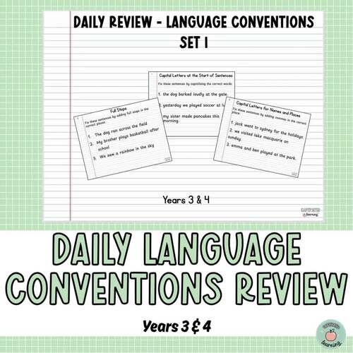 Yr 3 & 4 Language Conventions Daily Review Vol. 1 by Captivated Learning
