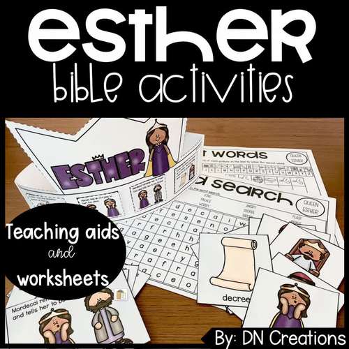 Esther Bible Activities l Queen Esther Bible Study l Bible Worksheets