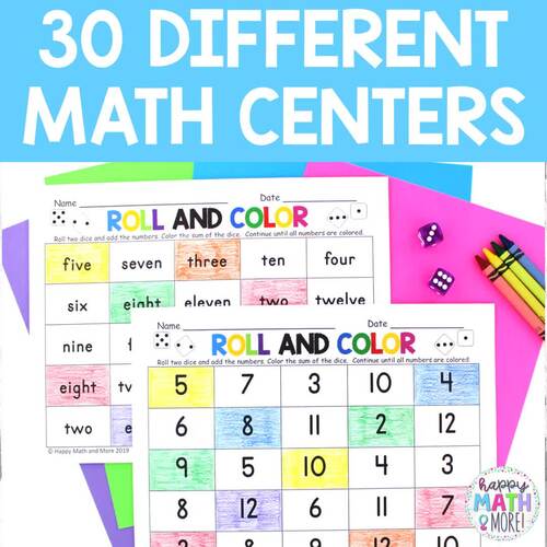 Math Centers Bundle | Print | Kindergarten first grade second grade