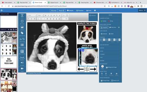 Digital Puzzle Pieces - Moveable Clipart - Christmas Rudolph Reindeer Dog