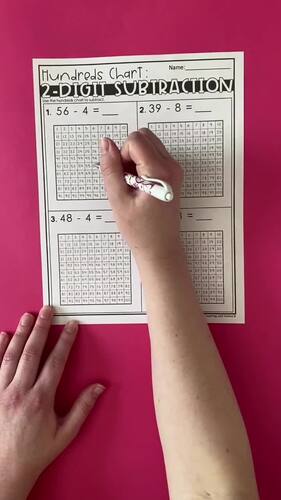 Hundred Chart Activities - Subtraction by Teaching with Kaylee B