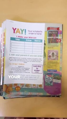 Scholastic Wish List, Parent Letter, Ballots & Reminders | Editable | B&W