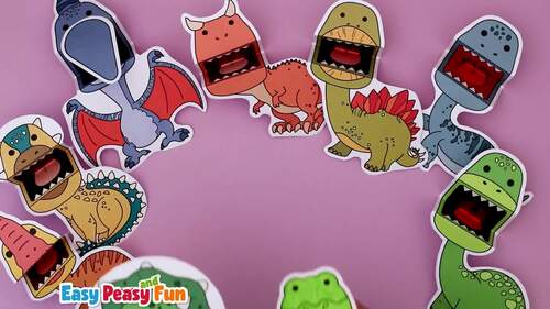 Mini Puppets Dinosaur Crafts, 10 Dino Printable Paper Puppets | TPT