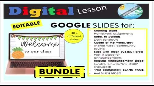 BUNDLE - google slides for distance learning , hybrid learning -BACK TO ...