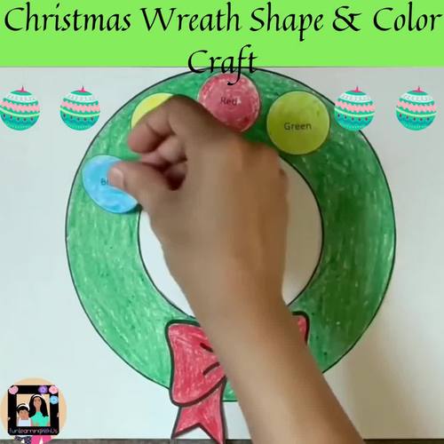 Christmas Wreath Craft | 2D Shapes & Colors Wreath Craft | December ...