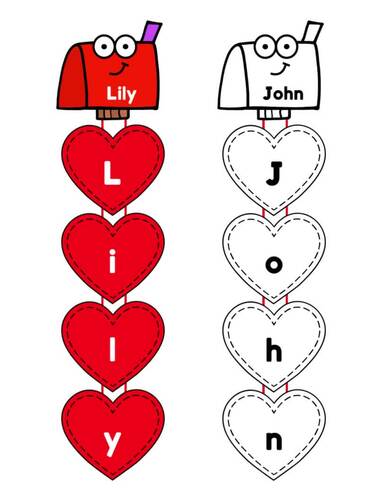 Editable Valentine's Day Name Craft by Crafted with Bliss by Teacher Pia