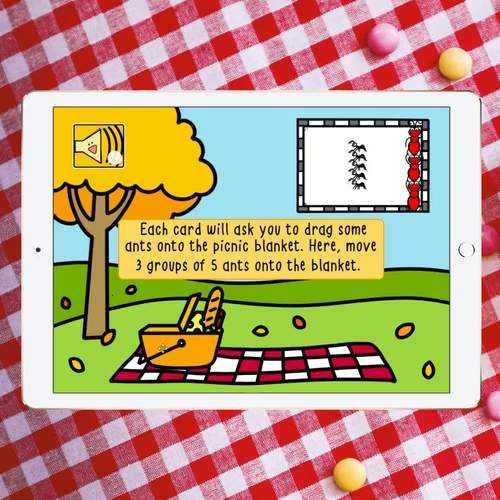 The ants go marching | Boom cards | An introduction to multiplication