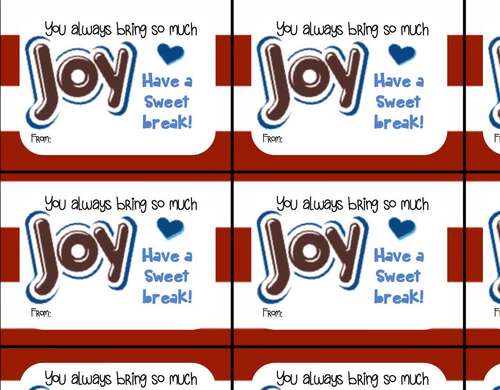 Almond Joy Christmas/Winter Holiday Gift Tag- You always bring so much JOY!