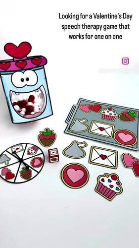 Valentines Day Speech Therapy Preschool Game and Craft for Mixed Groups