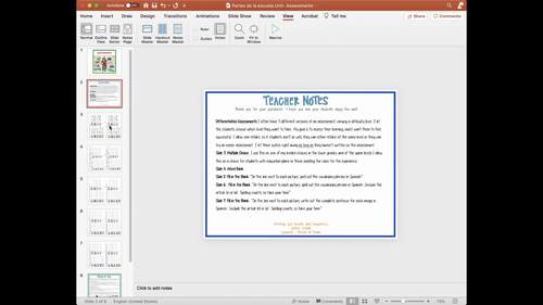 Partes de la escuela - Differentiated Assessments by Spanish - Break It ...