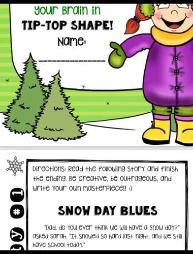 Winter Break Review Packet to Keep the Brain in Tip-Top Shape- {Multi ...