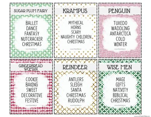 The Ultimate Christmas Taboo Game - 100 Cards | Classroom Game | TPT