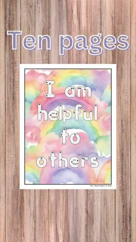 Daily Affirmations Morning Menu Traceable pages or Mini Posters for ...