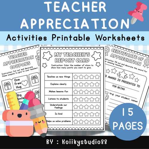 Teacher Appreciation Week Activities Printable Worksheets for Kids