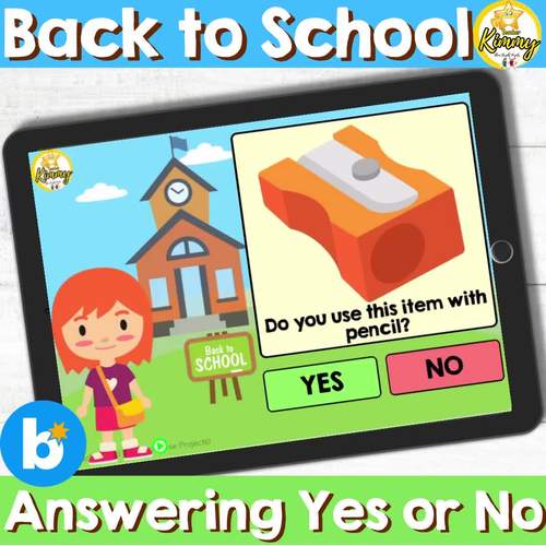 Back to School Answering Yes or No Questions Boom Cards by Teacher Kimmy