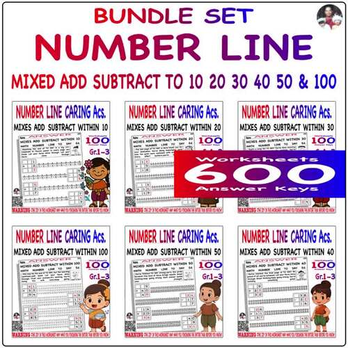 Adding and subtracting within within 10 20 30 40 50 & 100 on a number ...