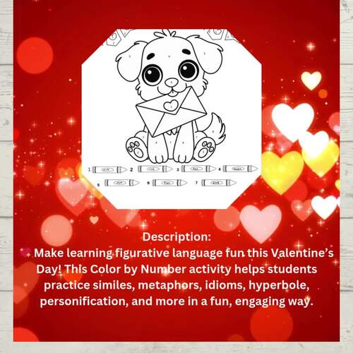 Title: Valentine’s Day Color by Number – Figurative Language Activity