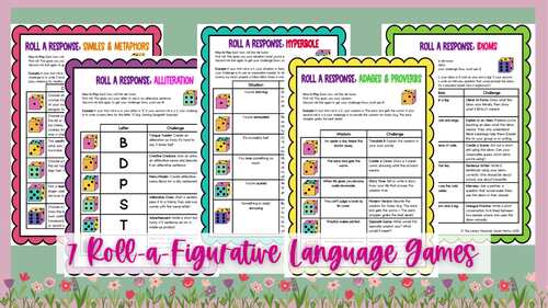 Spring ELA Packet | Simile, Metaphor, Idiom, Hyperbole Activities Grade 4-5