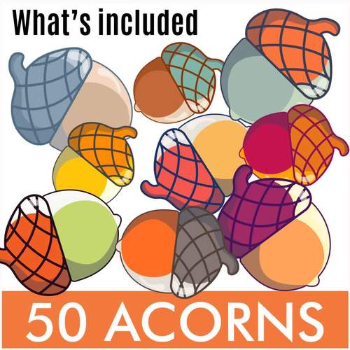Acorn Autumn | Fall Clipart 50 pieces by PetersGames | TPT