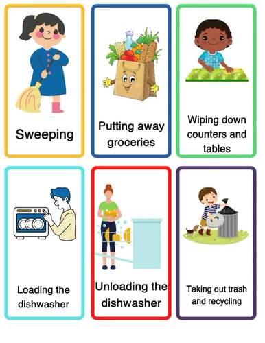 vocabulary words-household flashcards-family flashcards printable