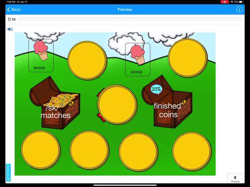 Treasure Hunt! Articulation /s/ blends Boom Cards Distance Learning
