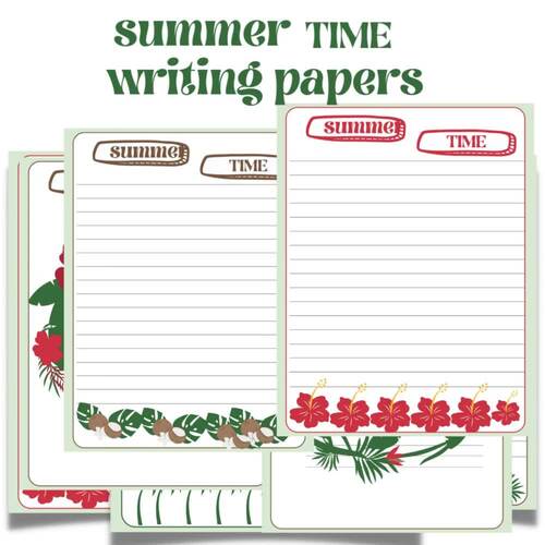 Summer Writing Paper With Lines, Summer Flower Writing Paper | TPT