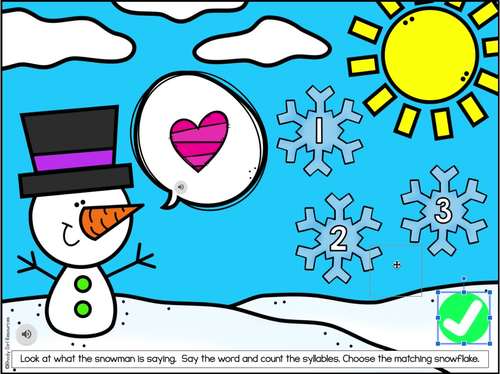 Winter Syllables for Google Slides™ by Rhody Girl Resources | TPT