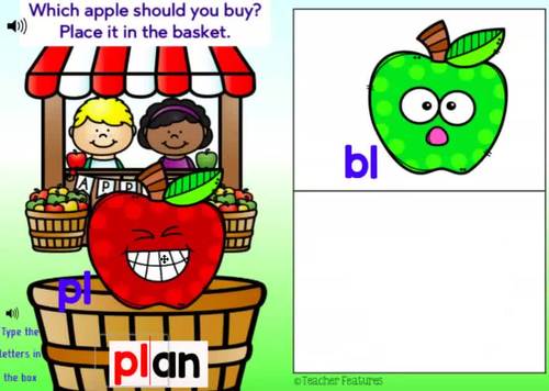 BOOM CARDS Digital Phonics CONSONANT BLENDS (FALL APPLE HARVEST)