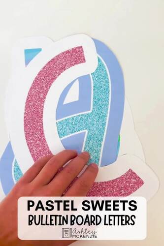 Pastel Sweets Bulletin Board Letters, A-Z, Punctuation, & Numbers