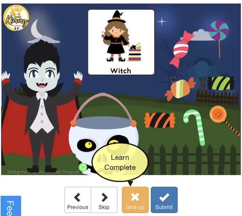 Halloween Counting Syllable Phonological Segmentation by Teacher Kimmy