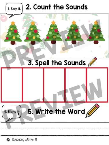Winter Themed Orthographic Mapping Spelling and Reading Practice for ...
