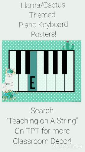 LLAMA THEME Piano Keyboard Posters Music Classroom Piano Lesson ...