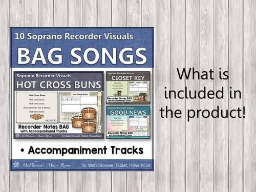 Recorder Music and Songs Interactive Visuals {Notes BAG} Bundle | TPT