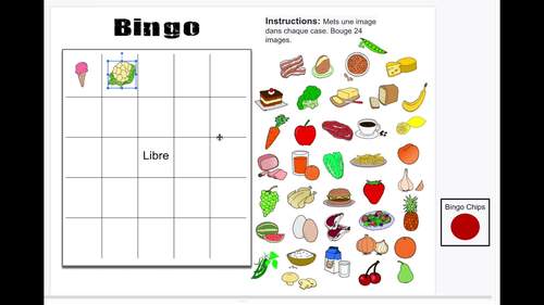 French Food Clothing and Colors Bingo Games Digital and Printable