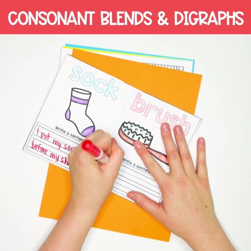 Consonant Blends and Digraphs Worksheets No Prep Phonics Word Work ...